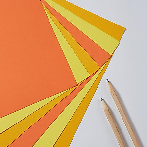 30 sheets Cardstock Paper 8 1/2 x 11 Inches for Crafts and Invitations (Orange/Orange-Red/Yellow)