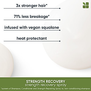 Biolage Strength Recovery Leave-In Conditioner Spray | Hair Repairing Heat Protectant & Detangler | Strengthens & Prevents Damage | For Damaged & Sensitized Hair | Vegan | Cruelty-Free | 7.8 Fl. Oz