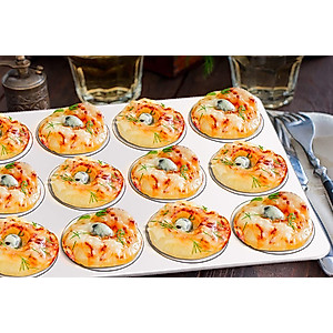 TeamFar 12-Cup Muffin Pan, Stainless Steel Cupcake Pans Muffin Tin Set for Oven Baking Mini Brownies Quiches Tarts, Non Toxic & Regular Size, Dishwasher Safe – Set of 2