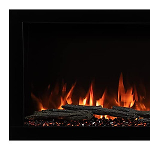 Modern Ember Highmark 60 Inch Smart Linear Electric Fireplace - Premium Flame with 10 Colors, Sleek Hidden Vent Design, Install Recessed in-Wall or Wall-Mount, WiFi and Voice-Enabled