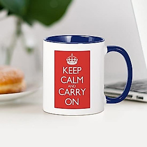CafePress Large Mug Double Red Keep Calm And Carry On Mugs Ceramic Coffee Mug, Tea Cup 11 oz