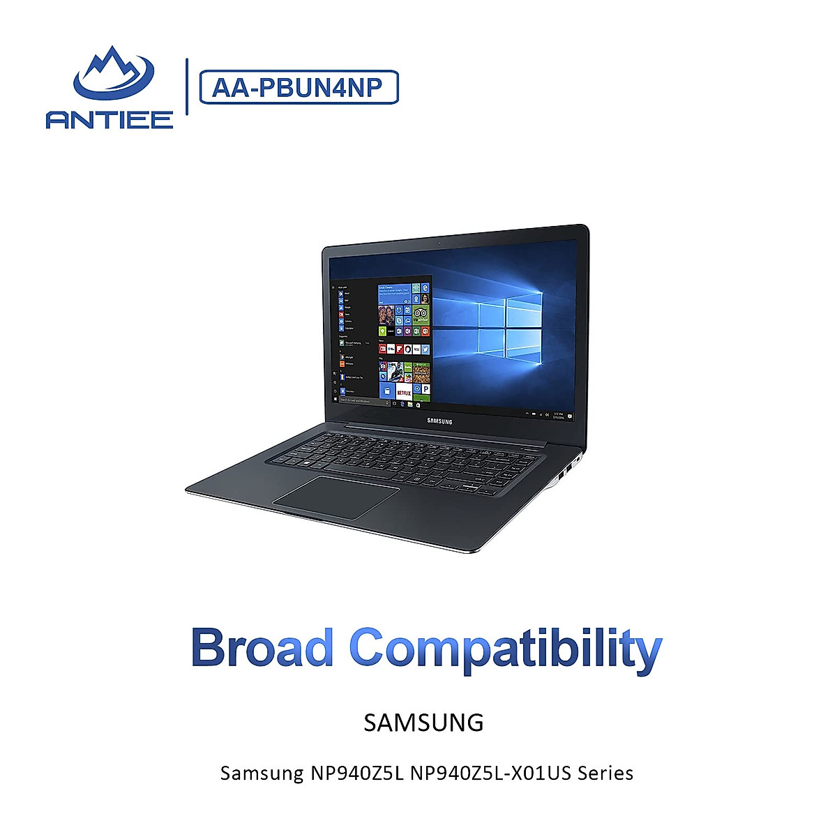 ANTIEE 15.2V 57Wh AA-PBUN4NP PBUN4NP Laptop Battery for Samsung ATIV Book 9 Pro NP940Z5J NP940Z5L NP940Z5L-X01US NP940Z5L-X03US NP940Z5L-S03US Series NP9300AA AAPBUN4NP BA43-00374A 4ICP6/60/80