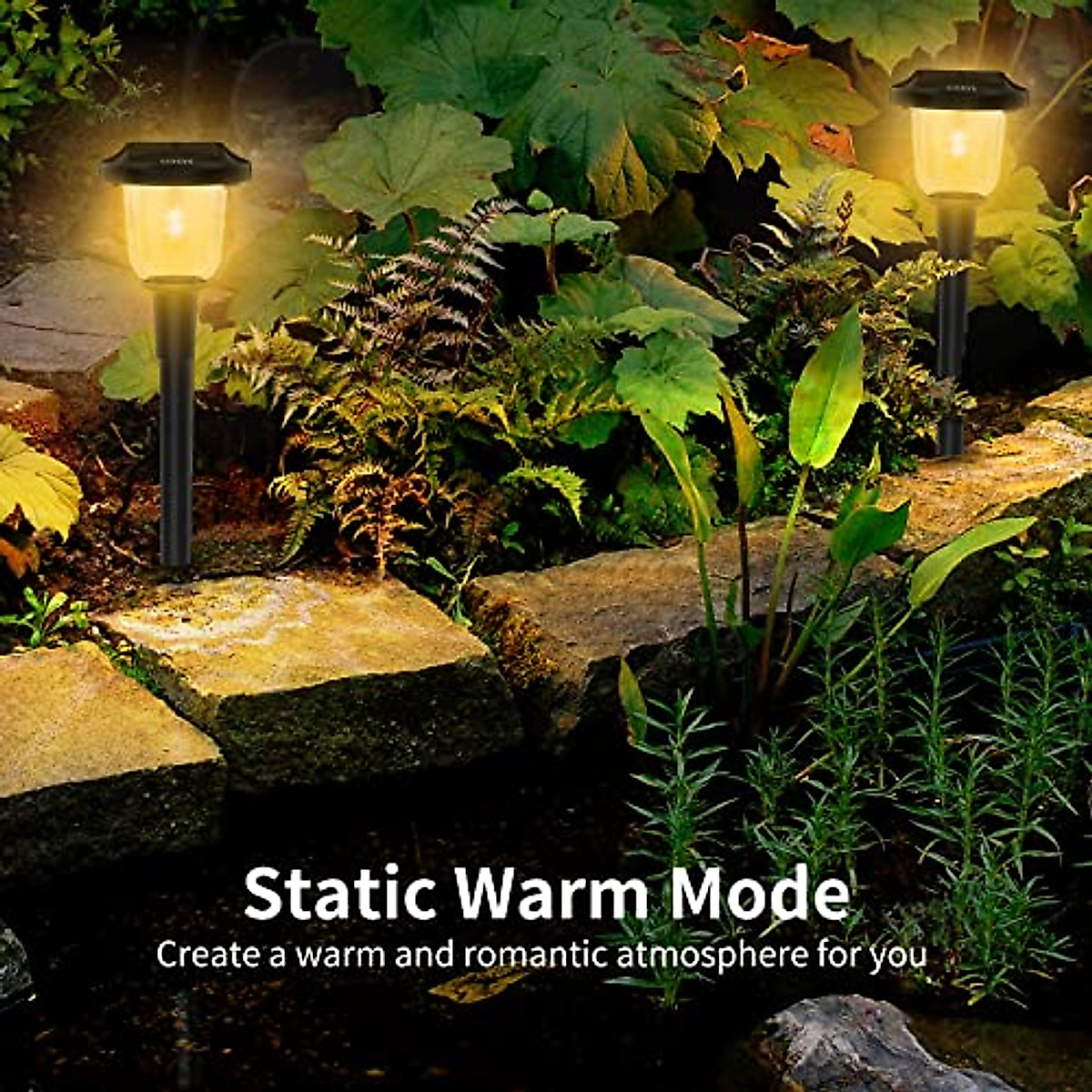 SIDSYS Outdoor Solar Lights for Yard, Glass Dream Dynamic Solar Outdoor Lights, 230LM Pattern Changing Warm Solar Garden Lights, IP65 Waterproof Solar Powered Pathway Lights 8 Pack