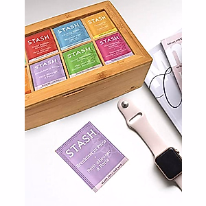 BLUE RIBBON Stash Tea Bags Sampler Assorted Tea Bags in Bamboo Gift Box (80 Count) 30 Flavors Gifts For Women Men Family Friends Coworkers