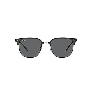 Ray-Ban RB4416 New Clubmaster Square Sunglasses, Green on Black/Dark Grey, 53 mm