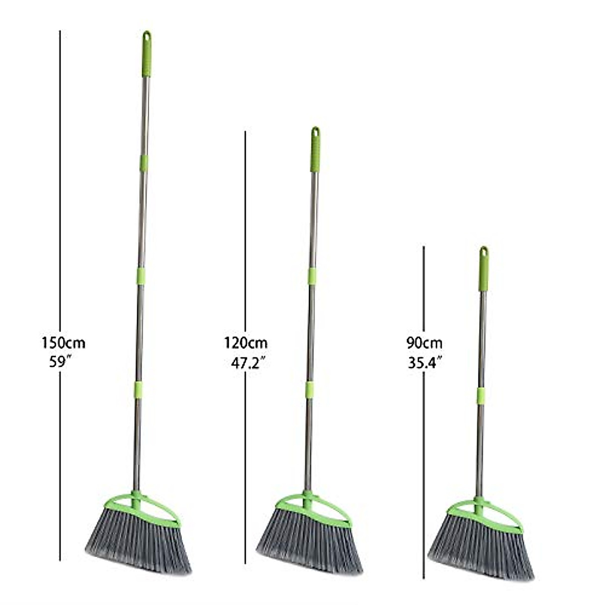 GLOYY Long Handled Outdoor Brooms for Floor Cleaning Heavy Duty Broom Outside, Green
