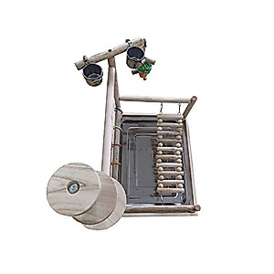 WYunpets Bird Perch Platform Stand Wood Bird Playground for Small Animals Parrot Parakeet Conure Cockatiel Budgie Gerbil Rat Mouse Chinchilla Hamster Cage Accessories Exercise Toys Sector