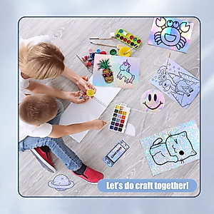 Uinkit 60 Pack Printable Holographic Sticker Paper for Inkjet and laser printer 8.5x11 inches Printable Waterproof Vinyl Sticker,Dries Quickly (60Pack, Variety Pack-5 color)