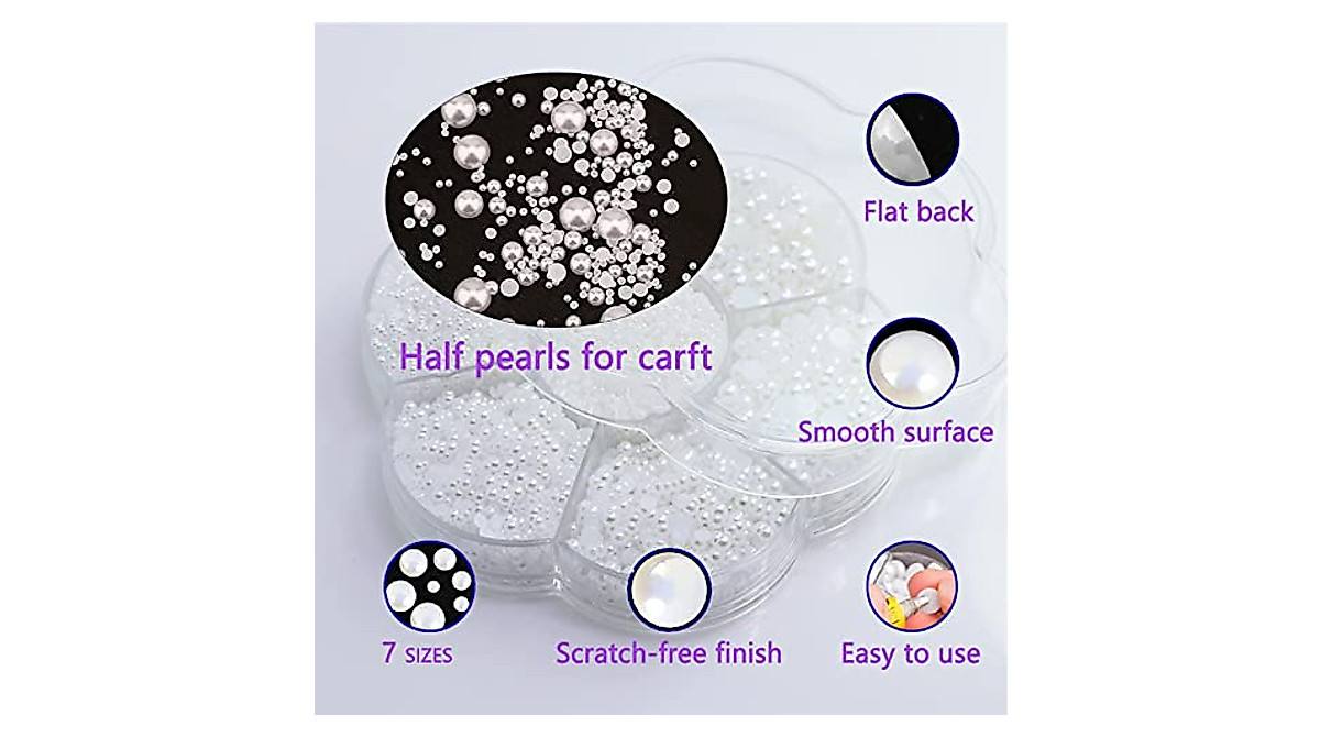 5900 Pcs White Flatback Pearls for Nail Art & Crafts
