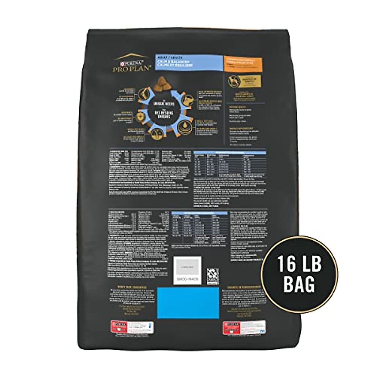 Purina Pro Plan Calm & Balanced Dry Dog Food, Adult Dog Calming DHA Chicken & Rice Formula - 16 lb. Bag