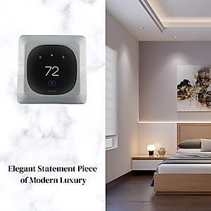 Silver Sheen Square Wall Plate for Ecobee Smart Thermostat Enhanced and Premium Cover Trim Backplate