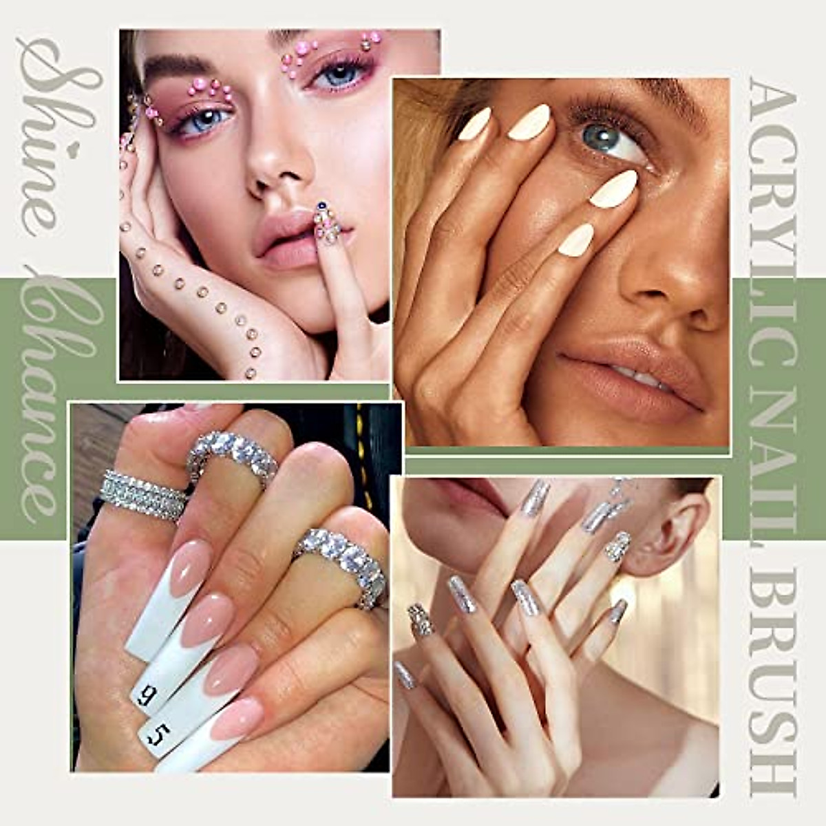 Acrylic Nail Brush Size 10,KEMEISI 100% Pure Kolinsky Nail Art Brushes Sturdy Marble Handle Oval Shaped Acrylic Powder Nail Design Tools for Professional Manicure DIY Home Salon (White)