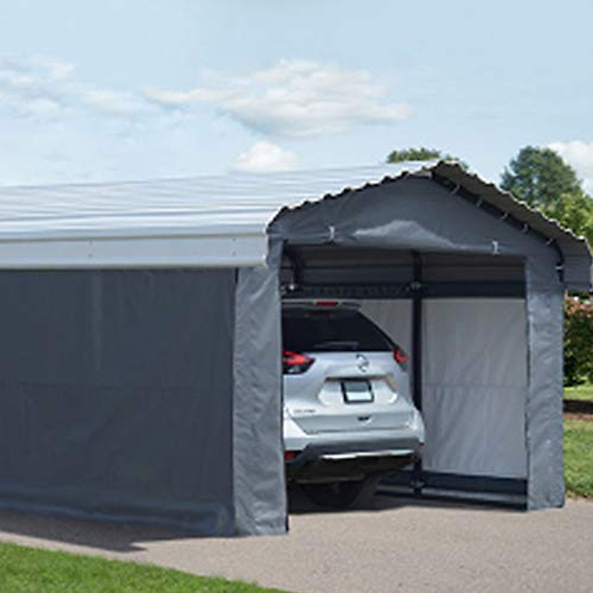 ARROW, Fabric Enclosure Kit for 12 x 20-ft Arrow Carports (Metal carport not included)