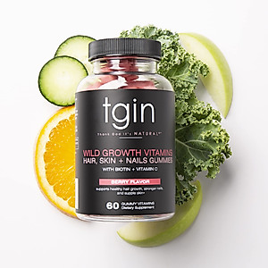 Thank God It's Natural tgin Wild Growth Vitamins Hair Skin + Nails Gummies Duo Box - 120 Count - Repair - Restore - Hair Growth