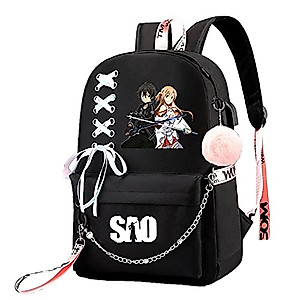 ISaikoy Anime Sword Art Online Backpack Satchel Bookbag Daypack School Bag Laptop Shoulder Bag