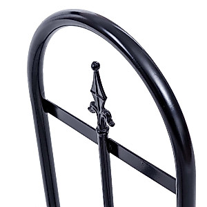 Happytools Firewood Rack, 24 Inch Fireplace Wood Storage Stand for Indoor and Outdoor, Heavy Duty Steel Fire Log Stacker Holder for Stove Fire Pit Fireplace (Single Head, 2 FT) Black