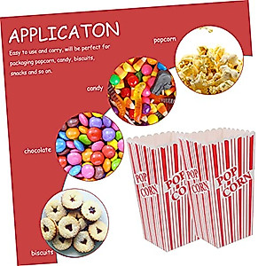 HEMOTON 30 Pcs Popcorn Popcorn Bucket Microwave Containers Disposable Food Containers Snack Container Oil Proof Popcorn Cup Disposable Popcorn Buckets Paper Popcorn Boxes Popcorn Bag Candy