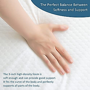 Tri Folding Mattress Topper, Memory Foam Tri-fold Mattress with Ultra Soft Bamboo Waterproof Washable Cover, Full Size (75"x54"x4")