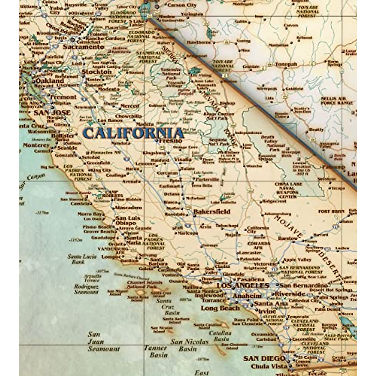 American Map Store Beautiful Wall Map of the United States of America - Classic Antiqued Atlas Style - Extra Large - 73''x40'' - Select Paper or Laminated (Paper, 73'' Wx40'' H)