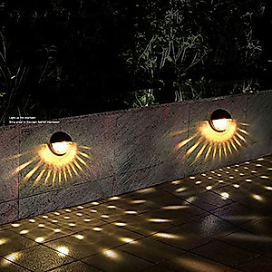 QQWJSH Solar Wall Light 4pcs LED Outdoor Waterproof Home Garden Wall Light Decoration Night Light Wall Washer Garden Light