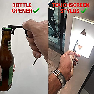 No Touch Door Opener Tool 4 Pack - Premium Multitool Keychain with Touchscreen Stylus and Bottle Opener