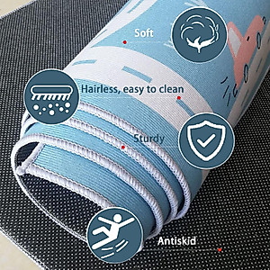 Hopscotch Rug, Hopscotch Mat for Kids Skipping and Jumping, Hop Count Cute Hopscotch Carpet with Non-Slip Backing，Suitable for Girls & Boys Bedroom, Playroom, Nursery(32×47inchs)