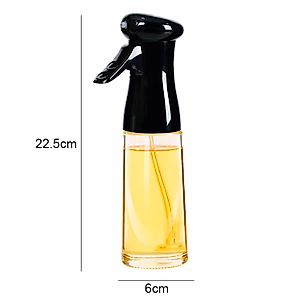 DYCITIQO Oil Sprayer Bottle for Cooking,210ml Leakproof Olive Oil Spray Bottle,Premium Oil Mister with Atomizing Nozzle for Air Fryer,BBQ, Salad, Baking,Grilling Kitchen Gadgets (Black)