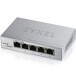 Zyxel 5-Port Gigabit Ethernet Web Managed Switch | VLAN Support | Sturdy Metal Case | Desktop or Wall-Mount | Fanless |Limited Lifetime Warranty | QoS | Ethernet Splitter | GS1200-5