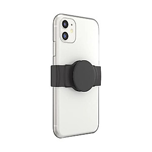 PopSockets Phone Grip Slide for Phones and Cases, Sliding Phone Grip with Expanding Kickstand, Square Edges - Black