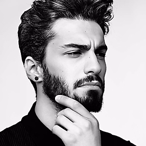 ONESING 12 Pairs Earrings for Men Black Stud Earrings Mens Earrings Black Hoop Earrings Stainless Steel Earrings Set Jewelry Piercings for Men Women