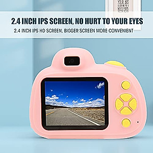 Kids Camera, Cute HD Children Digital Selfie Camera Mini 2.4 Inch IPS Screen Camera Christmas Birthday Gifts for for Boys Girls, Filters, Photo Stickers, Continuous Shooting