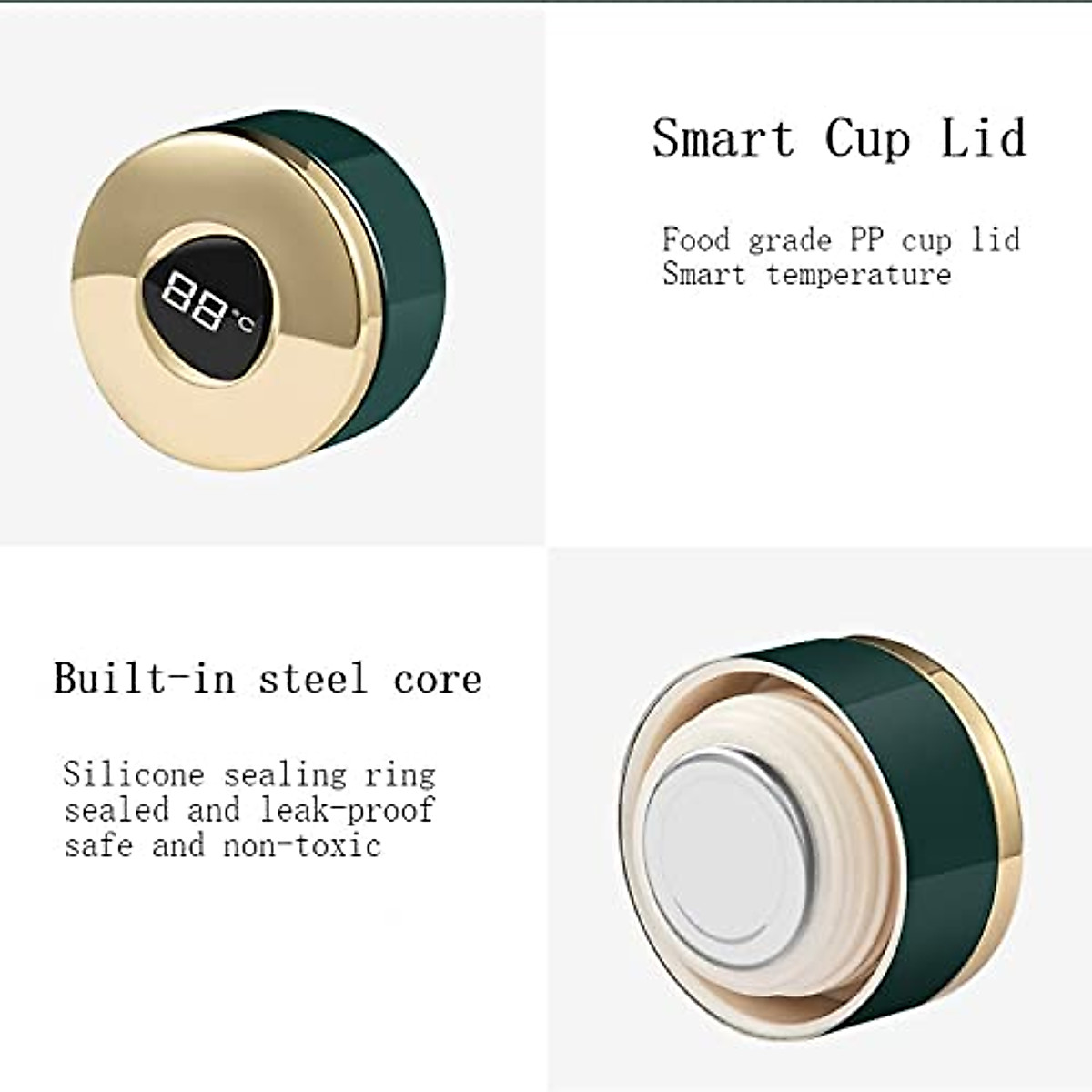 MMLLZEL Smart Thermos Bottle Temperature Display 316 Stainless Steel Vacuum Flask Waterproof Coffee Mug Keep Hot/Cold (Color : E, Size : 17x6.4cm)