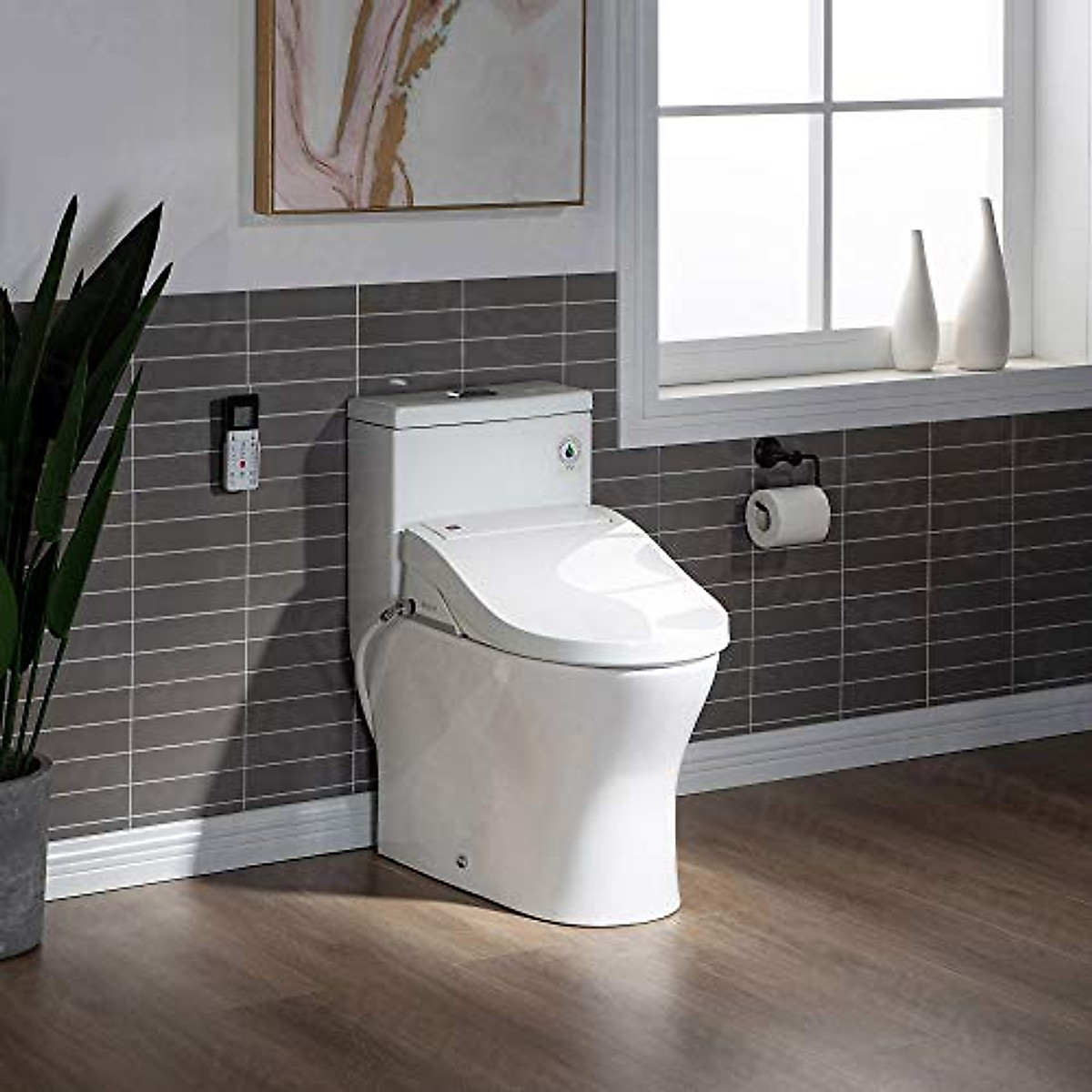 WOODBRIDGE Luxury, Elongated One Piece Toilet with Advanced Bidet Seat, T-0022, White