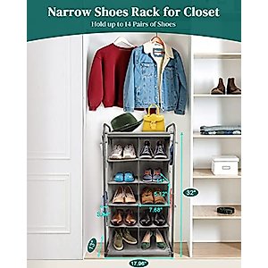 MULISOFT Shoe Cubby, Stackable Shoe Cubby Storage with 8 Pockets, 10-Cube Shoe Organizer Cubby with Top Storage and Handle, Shoe Rack for Closet, Small Space, Entryway, Bedroom, Dorm
