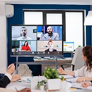 EUNIVON Smart Board, 65'' 4K UHD Interactive Whiteboard, Dual System Interactive Touch Screen Smart Whiteboard, Smartboard for Classroom and Business (Stand Not Included)