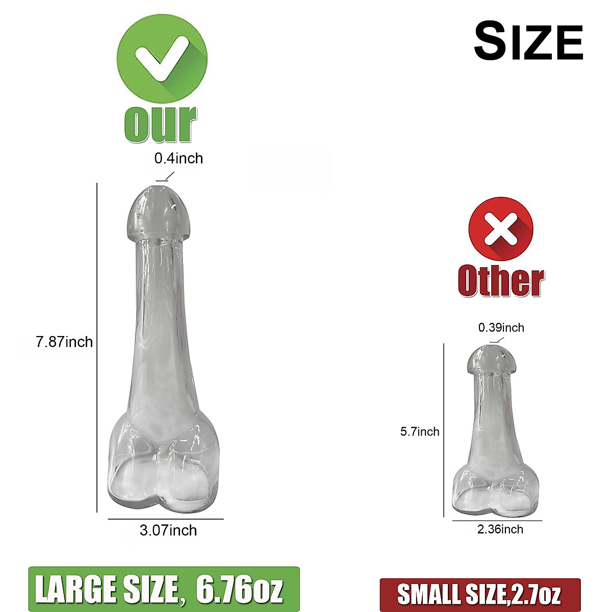 Funny Large Shot Glasses Set of 4 for Unique Party 6.76 oz Creative Shape Martini Glasses,Body Shape Beverage Cups,Crystal Glassware Cups Bachelorette Party Favors Ideal Gag Gift