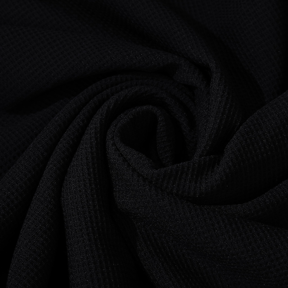 Stretchy Waffle Fabric by The Yard Waffle Knit Polyester Stretch Spandex 60 inches Wide - Solid Colors - 1 Yard (Black)
