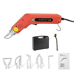 BEAMNOVA Rope Cutter Fabric Cutter,500° C Electric Hot Knife Cutter Tool Kit for Sponge, Cloth, Foam, Extruded Board,Styrofoam,with 4 Blades,Heavy Duty Case and Accessories (110V/100W)