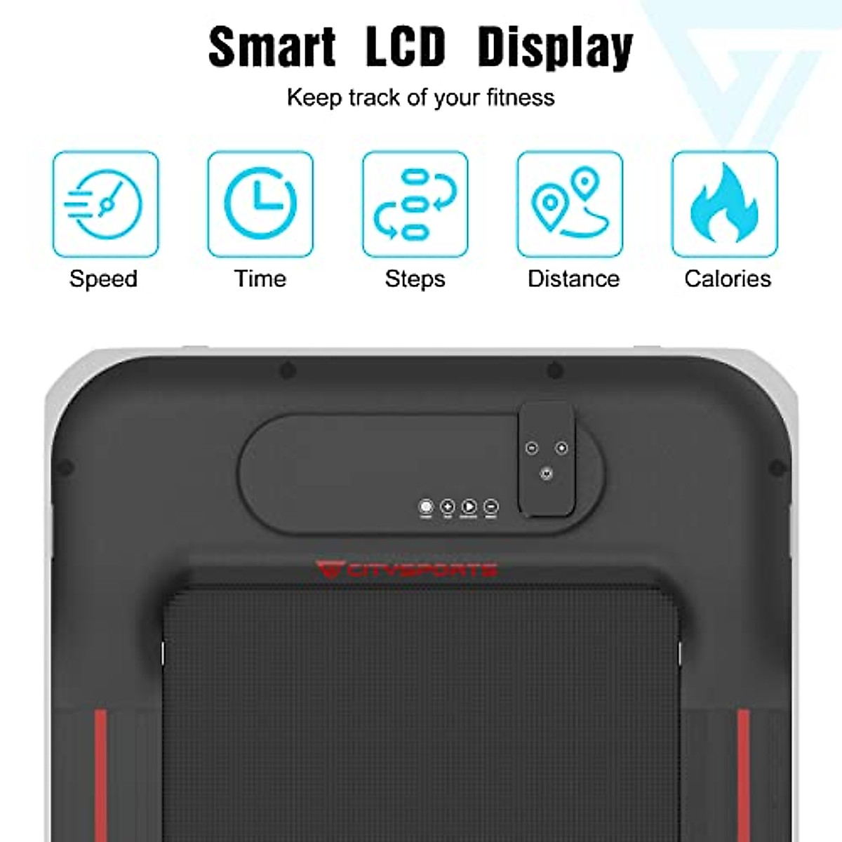 CITYSPORTS Under Desk Treadmill, Treadmill Walking Pad, Portable for Desk Treadmill Space Saving, LCD Display