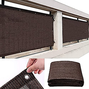 WUZMING Balcony Privacy Screen, Outdoor Yard Wall Fence Privacy Protection Net Weatherproof UV Protection, with Rope and Cable Ties (Color : Brown, Size : 70x460cm)