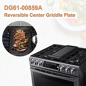 Atgestore DG61-00859A Griddle Replacement for Samsung stove Parts Top Griddle Plate, Reversible Cast Iron Center Griddle for Samsung Gas Range Parts NX58H5600SS NX58H9500WS Burner Griddle Pan 1 Pack