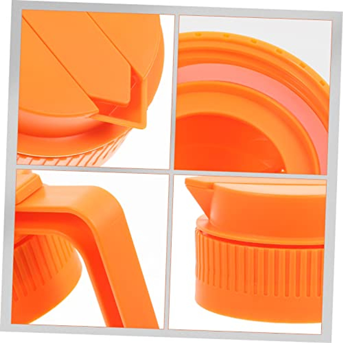 DOITOOL 2pcs Mason Jar Pour Lids Jar with Lid Wide Mouth Glass Jars Plastic Mason Jar Lids Syrup Dispenser for Coffee Bar Reusable Canning Lid Mason Jars with Handle Mason Jar Covers Seal