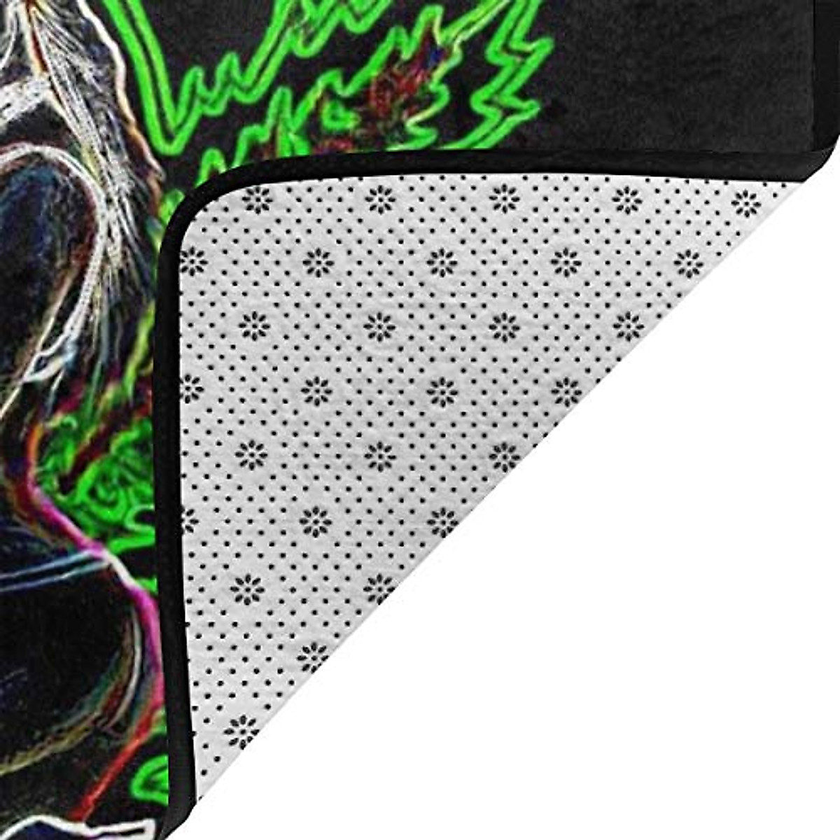 NiYoung Bedroom Livingroom Sitting-Room King Size Kitchen Rugs Home Decor - Beauty Psychedelic Marijuana Leaf Weed Black Doormat Floor Mat Fast Dry Toilet Bath Rug Exercise Mat Throw Rugs Runner