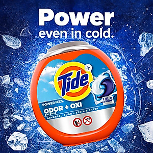 Tide Ultra OXI Power PODS with Odor Eliminators Laundry Detergent Pacs 63 Count For Visible and Invisible Dirt