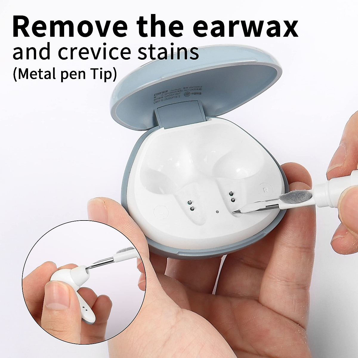 YAODHAOD Cleaner Kit for Airpod, Airpods Pro 1 2 3 Cleaner Kit, 3 in 1 Multifunction Bluetooth Earbuds Cleaning Pen with Soft Brush for Phone Charging Port,Earbuds,Earpods,Earphone,Headphone (White)