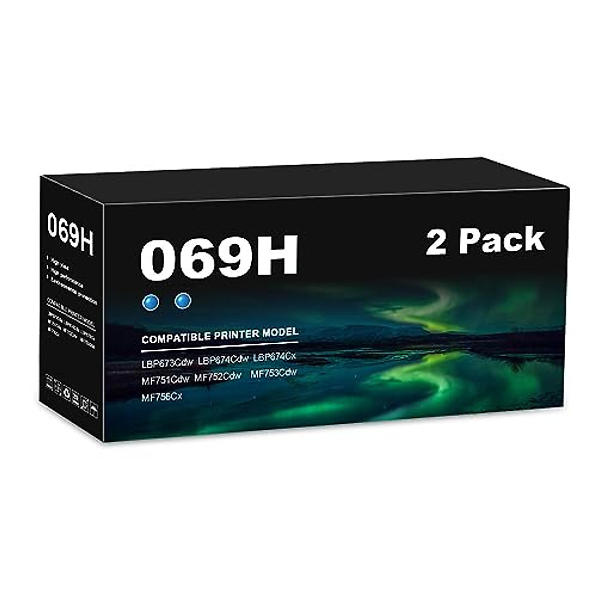 069H Toner Cartridge Compatible Replacement for Canon 069 for imageCLASS MF753Cdw MF751Cdw LBP674Cdw Printer (2 Cyan)