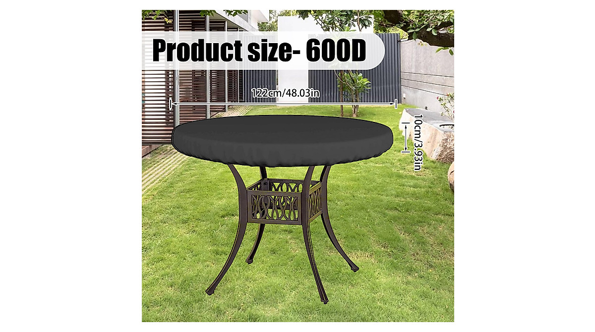 ZUDKSUY 48" Round Table Cover - Waterproof & UV Resistant