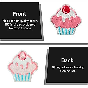 Jefuzh 20PCS Girl Themes Iron on Patches, Embroidered Appliqué Pink Iron on Patches for Clothes, Hats, Jeans, Skirts, Backpacks, Etc