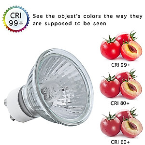 YBEK GU10 Halogen Bulbs 50W 120V MR16 for Track,Recessed,Accent Lighting,Ceiling Light,Range Hood, Dimmable Warm White, Pack of 4