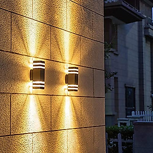 RGZZUP+Malcolm 4 Packs 14W 12inch LED Square Up&Down Wall Lights 4000K Day White Outdoor Wall Light Aluminum Body Waterproof IP65 led Porch Light for House Patio Garage Garden.